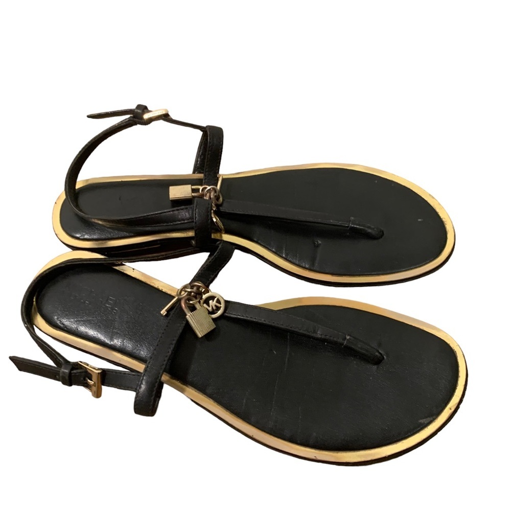 Michael Michael Kors Black Leather Gold Lock Key Slin… - Gem